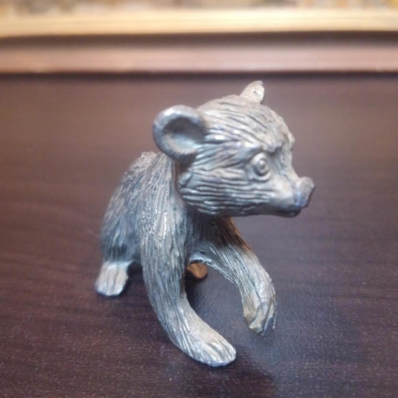 Unknown | Art | Vtg Pewter Bear Heavy Little 5 Cute Vintage Piece 7s ...